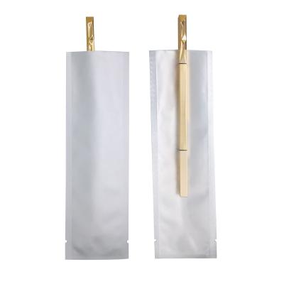 China Long Front Matte Clear Back Silver Metal Aluminium Foil Laminated Vacuum Sealable Mylar Pouch Bags with Tear Notch for sale