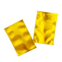 China Printed Gold Metallic Top Open Flat Mylar Foil Bags for Food, Accessories Storage for sale