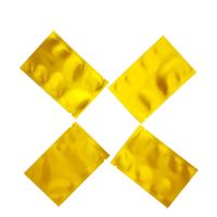 China Printed Gold Metallic Top Open Flat Mylar Foil Bags for Food, Accessories Storage for sale