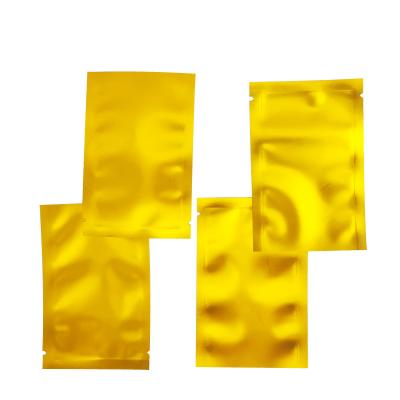 China Printed Gold Metallic Top Open Flat Mylar Foil Bags for Food, Accessories Storage for sale