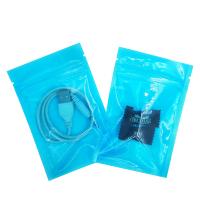 China Clear Blue Flat Resealable Food Storage Pouches Heat Seal Bags with Zipper for Food Packaging for sale