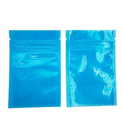 China Custom Translucent Blue Flat Heat Seal Bags Resealable Zipper Pouches for Food, Snacks, Candy, Cookies Packaging for sale