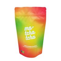 China Rainbow Design Elegant Matte Foil Liner Plastic Stand Up Pouches Custom With Zip Lock For Matcha Mango Powder for sale