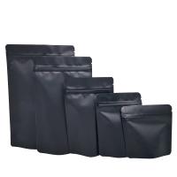 China 1.0g 3.5g 7.0g 14g 28g 13mil One Side Clear Black Back Stand Up Resealable Foil Mylar Bags for Food Storage Packaging for sale