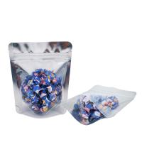 China Front Clear Matte Black Back 13Mil 3.5g Mylar Ziplock Stand Up Bags  For Weed Flower Candy Snacks for sale