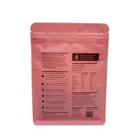 China Custom Pink Recyclable EVOH Resealable Box Bottom Pouches For Packing Protein Pancake Food Packaging for sale