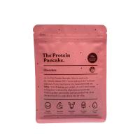 China Custom Pink Recyclable EVOH Resealable Box Bottom Pouches For Packing Protein Pancake Food Packaging for sale