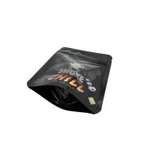 China Glossy Black Reusable Foil Lined Ziplock Holographic Packaging Bags For Flower Weed for sale