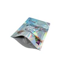 China Custom Digital Printed Resealable Holographic Stand Up Pouch With Aluminum Foil Coated For Flower, Weed Food Packaging for sale