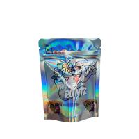 China Custom Digital Printed Resealable Holographic Stand Up Pouch With Aluminum Foil Coated For Flower, Weed Food Packaging for sale