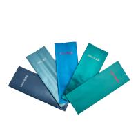 China Metal Foil Laminated Heat Seal Side Gusset Pouches for Tea Coffee Bean Blue Color Air Tight for sale