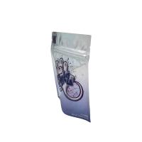 China Silver Holographic Resealable Stand Up Mylar Food Bags 3.5g Special Cartoon Pattern for sale
