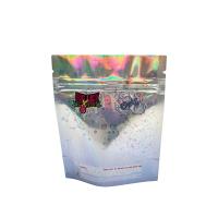 China Silver Holographic Resealable Stand Up Mylar Food Bags 3.5g Special Cartoon Pattern for sale