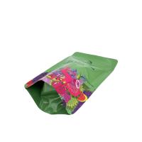 China Glossy Green Zipper Sealing Custom Stand Up Pouches For Organic Fruit Powder Packaging for sale