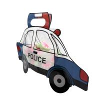 China Cartoon Police Car Shape Die Cutting Stand Up Pouch Bags Wholesale with Resealable Zipper for Food Snacks Storage for sale