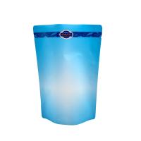 China Customized Aluminium Foil Coated Plastic Blue Stand Up Food Pouches 120microns Per Side Thickness for sale