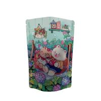 China Pre made Custom Plastic Stand Up Barrier Pouches with Clear Window and Zipper for Nuts Candies Cakes Food for sale