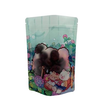 China Pre made Custom Plastic Stand Up Barrier Pouches with Clear Window and Zipper for Nuts Candies Cakes Food for sale