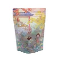 China Classical Pattern Plastic Customized Printed Stand Up Pouches With Window And Zip Lock For Food Packing for sale