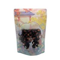 China Classical Style Matte Plastic Custom Printed Stand Up Pouches with Clear Window and Zipper for Candy for sale