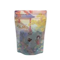China Classical Style Matte Plastic Custom Printed Stand Up Pouches with Clear Window and Zipper for Candy for sale