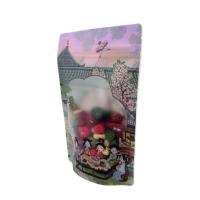 China Chinese Classical Style Plastic Stand Up Pouches With Clear Window And Zipper For Food for sale
