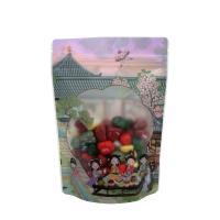 China Chinese Classical Style Plastic Stand Up Pouches With Clear Window And Zipper For Food for sale