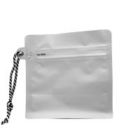 China 250g 0.5lb 8oz Matte White Foil Flat Bottom Coffee Pouch With Valve Side Zipper And String for sale