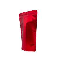 China Aluminium Foil Coated Matte Red Stand Up Ziplock Bags For Storing Food for sale