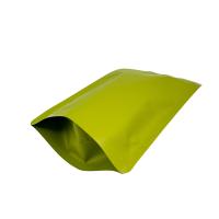 China Foil Coated Matte Green Stand Up Pouch with Zipper for Coffee Beans Tea Leaves Packaging for sale