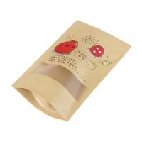 China Brown Stand Up Pouch With Window With Zipper For Chinese Dates Dry Fruits  Snacks Packaging for sale