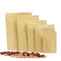 China Compostable Stand Up Pouches Biodegradable Kraft Paper Bags With Resealable Zipper For Snacks Candy Packaging for sale