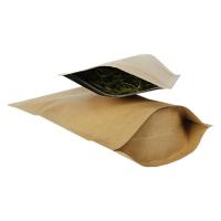 China Custom Plastic Aluminum Foil Laminated Stand Up Kraft Zip Lock Pouch for Dry Food Tea Leaves Coffee Bean Packaging for sale