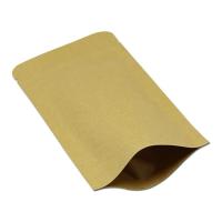China Custom Light Proof Aluminium Foil Laminated Brown Kraft Paper Stand Up Pouches for Tea Leaves Coffee Bean Food Packaging for sale