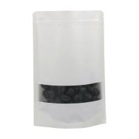China Biodegradable PLA White Paper Stand Up Pouches Resealable Zipper Bags  16 oz for sale