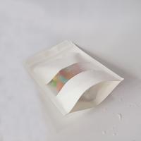 China Water-proof Matte Plastic Film Laminate Stand Up White Paper Pouch with Zipper Window for Snacks, Candy, Food Packaging for sale