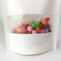China Matte White Stand Up Pouch With Window Zipper Resealable  Various sizes for sale