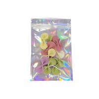 China Heat Sealable Resealable Holographic Mylar Bags with Reclosable Ziplock for Packing Food Multipurpose Storage for sale