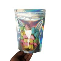 China Food Grade Laser Holographic Stand Up Pouch Bagswith Zipper for Candy, Flower, Weed, Bean, Food, Accessories Packaging for sale