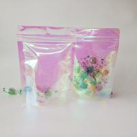 China 13x18x3cm Laser Hologram Rainbow Pink Stand Up Pouch Bags with Zipper for Candy, Jewelry, Accessories Packaging for sale