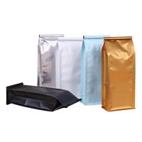 China Multi Color Printed Moisture and Oxygen Barrier Square Bottom Coffee Pouches with Tin Tie for sale