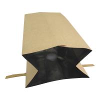 China 0.5lb 1lb Brown White Black Foil Lined Flat Bottom Kraft Paper Bags With Tin Ties Closure And Degassing Valve for sale