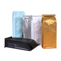China 1lb 2lb Aluminum Foil Square Bottom Coffee Bean Bags With Valve Tin Tie for sale