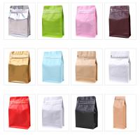 China Puncture Resistant Stand Up Square Bottom Coffee Bags with Degassing Valve for sale