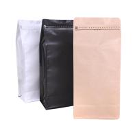 China Puncture Resistant Stand Up Square Bottom Coffee Bags with Degassing Valve for sale