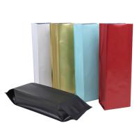 China Heat Sealable Aluminum Foil Liner Side Gusset Folded Flat Bottom Coffee Bags With Valve For Coffee Bean Tea Leaves Pack for sale