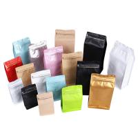 China 1lb White Black High Barrier Flat Bottom Coffee Bag Aluminumed Foil With Valve Resealable Side Zipper for sale