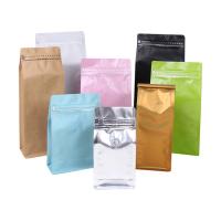 China Puncture Resistant Stand Up Square Bottom Coffee Bags with Degassing Valve for sale