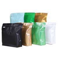 China Gravure Printing Square Bottom Zipper Resealable Stand Up Coffee Pouches with Valve for sale