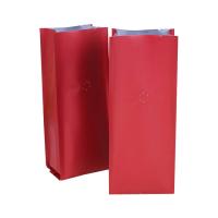 China Glossy Matte Laminated Four Side Sealed Coffee Pouches 150 Microns with Valve And Tin Tie for sale